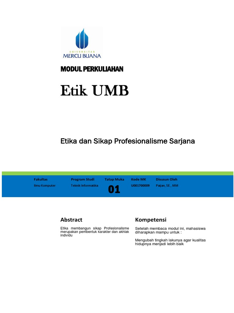 01 - Etik Umb | PDF | Sains & Matematika