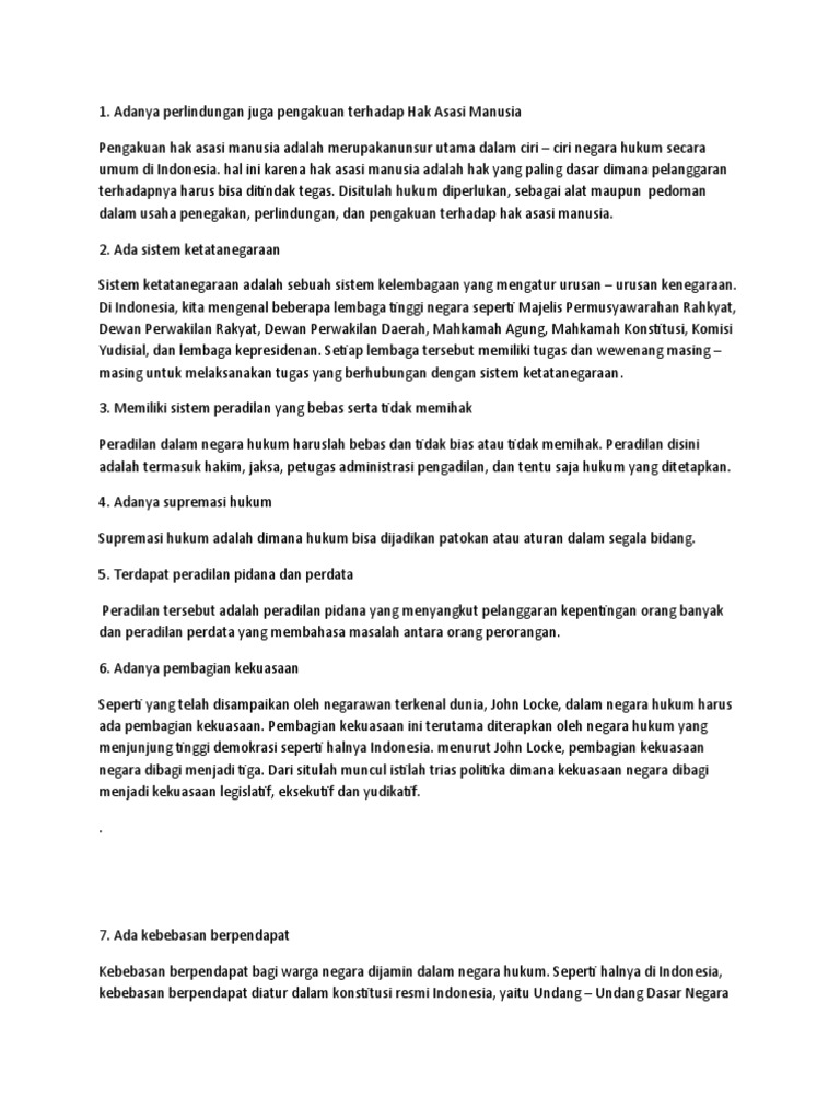 Ciri2 Negara Hukum | PDF