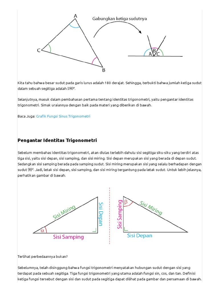 Rumus Identitas Trigonometri Lengkap | PDF