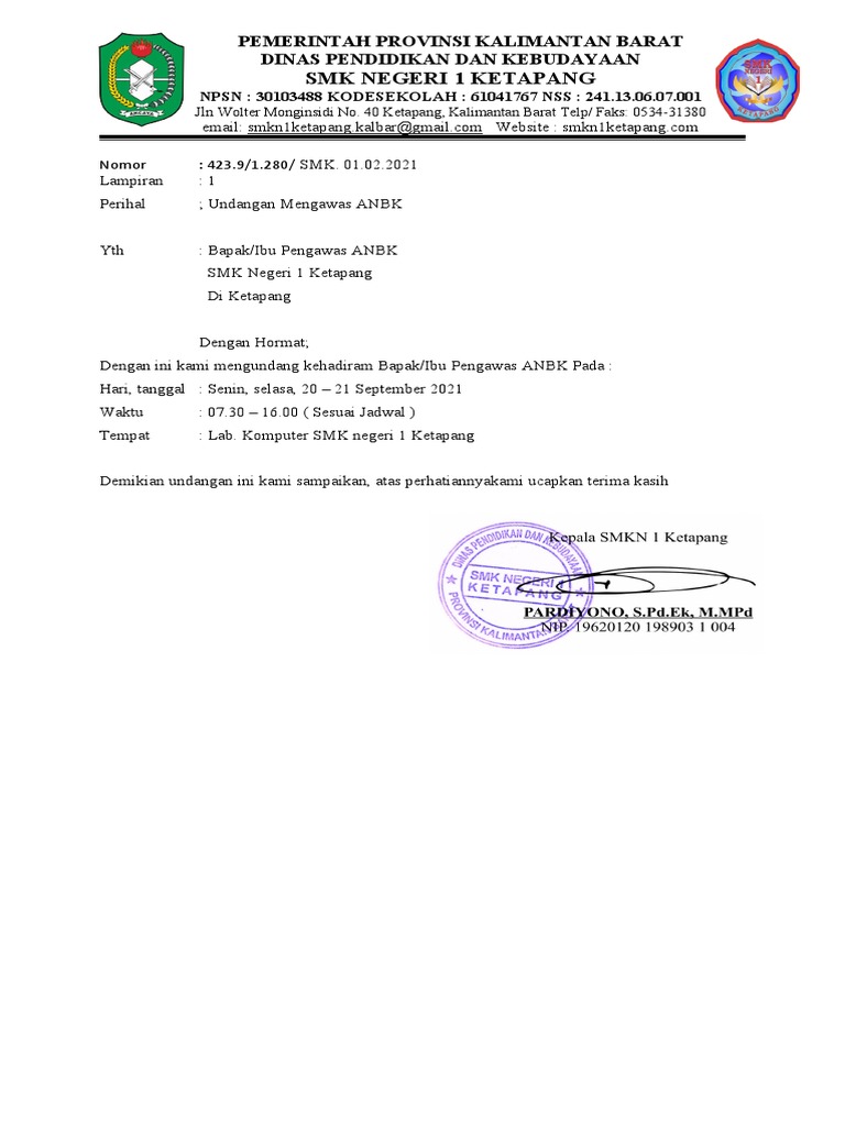 Surat Undangan Anbk | PDF