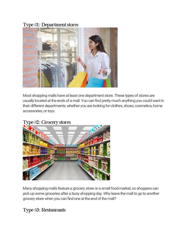 Type #1: Department Stores | Download Free PDF | Shopping Mall | Retail