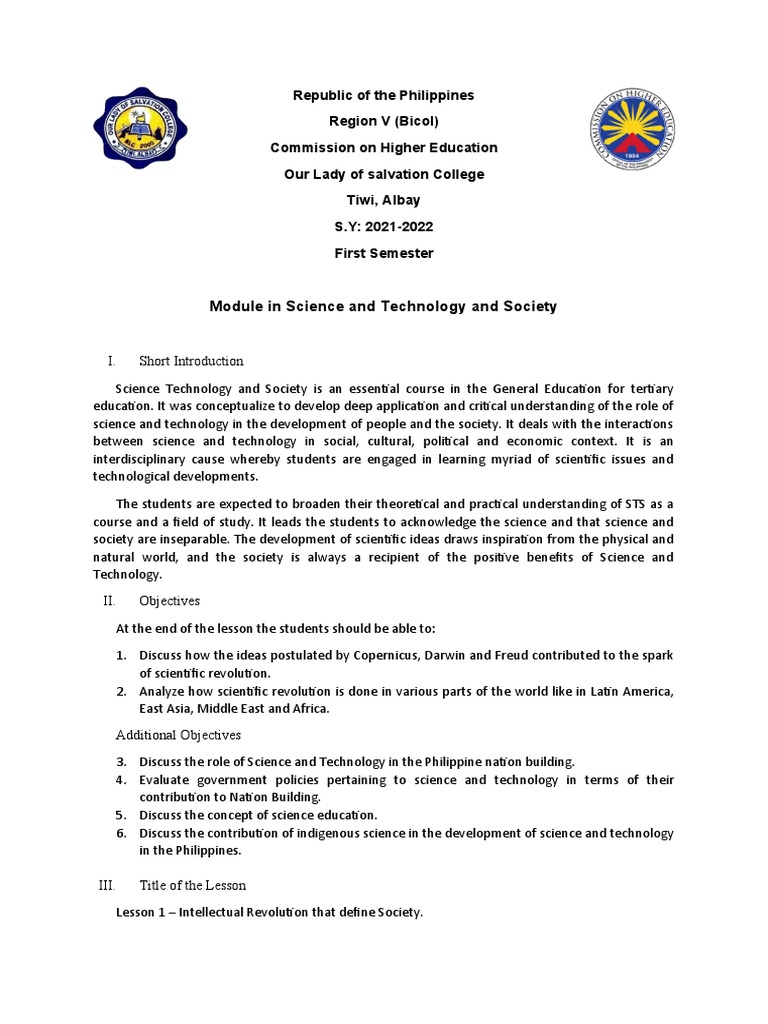 Module in Science and Technology and Society | PDF | Science | Science ...