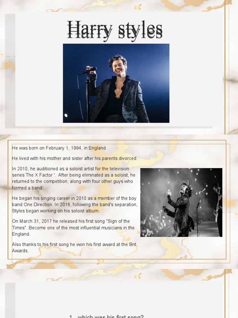 Harry Styles: Career and Background Overview | PDF