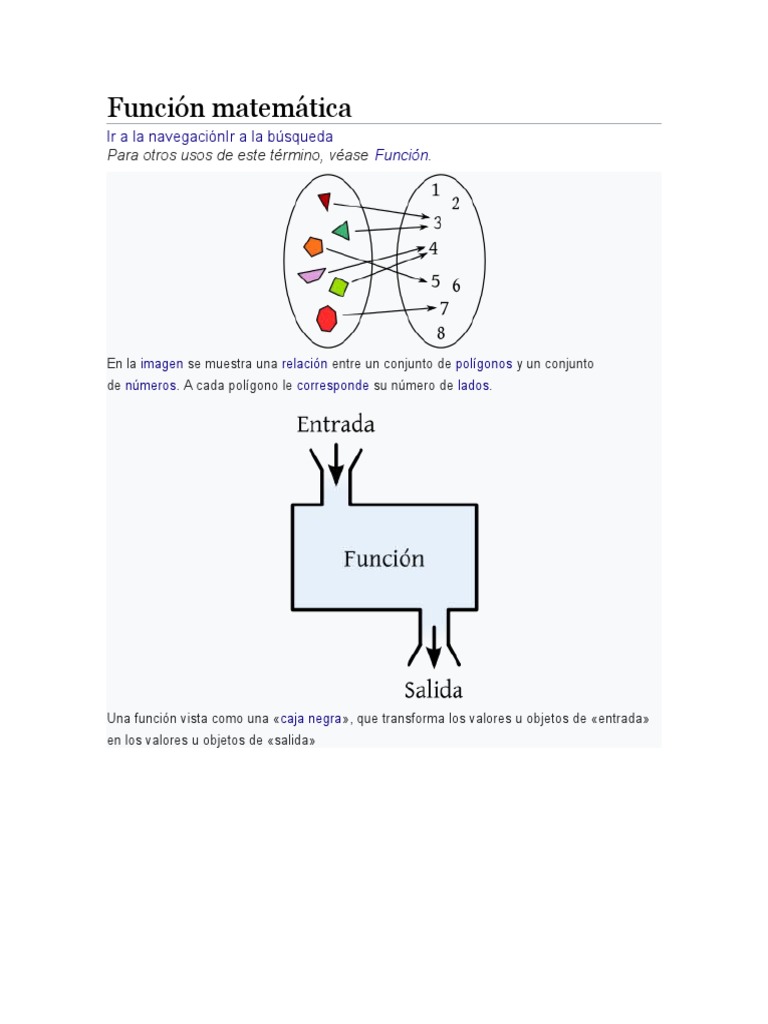 Función Matemática | PDF | Función (Matemáticas) | Funciones ...