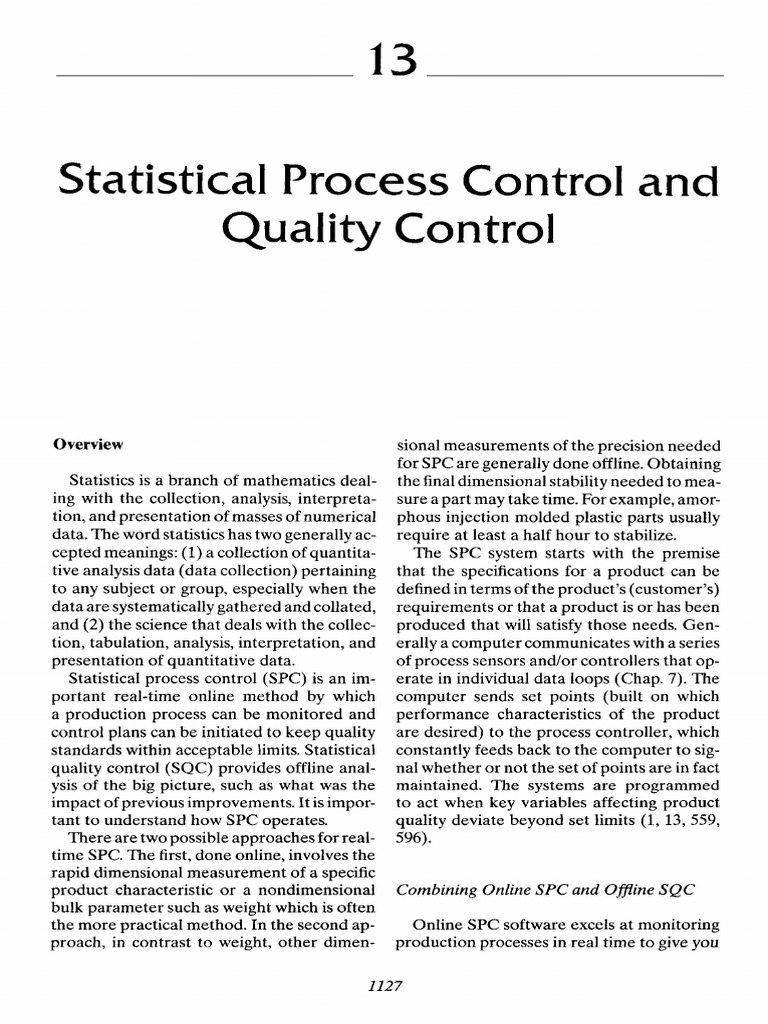 SPC and SQC: Quality Control Techniques | PDF | Statistics | Business ...