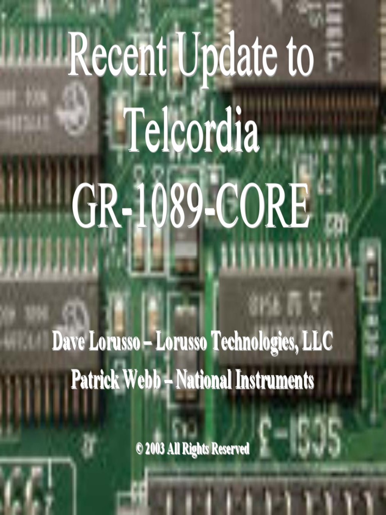 Recent Update To Telcordia GR - 1089 - Core | Download Free PDF ...