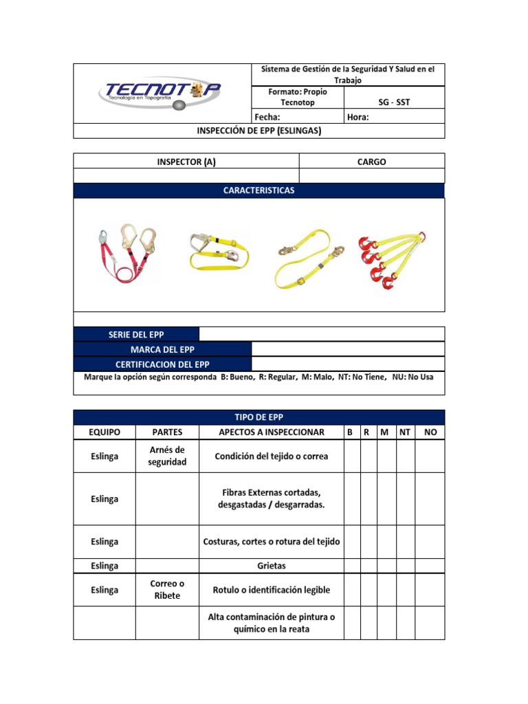 Inspeccion de Eslingas | PDF | Materiales | Química