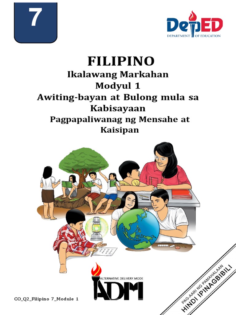 Filipino7 - Q2 - Mod1 - Awiting-Bayan at Bulong Mula Sa Kabisayaan | PDF