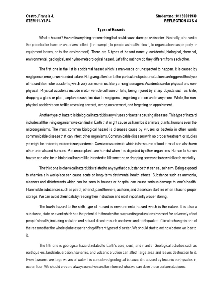 DRRR Reflection 3&4 | PDF | Earthquakes | Plate Tectonics