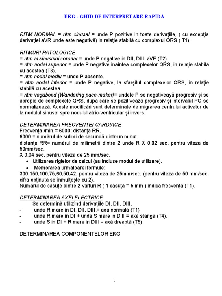 Interpretare Rapida EKG | PDF