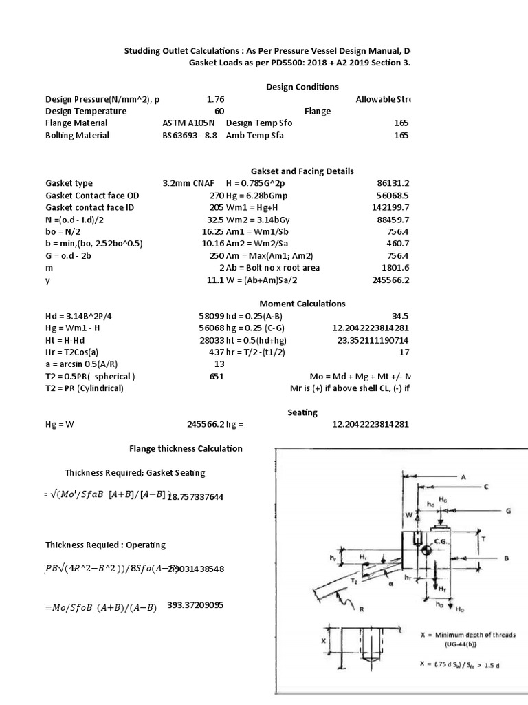 Flange Pad Calcs | PDF | Applied And Interdisciplinary Physics | Mechanical Engineering
