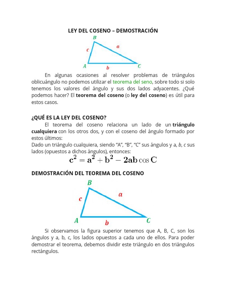 Ley Del Coseno | PDF