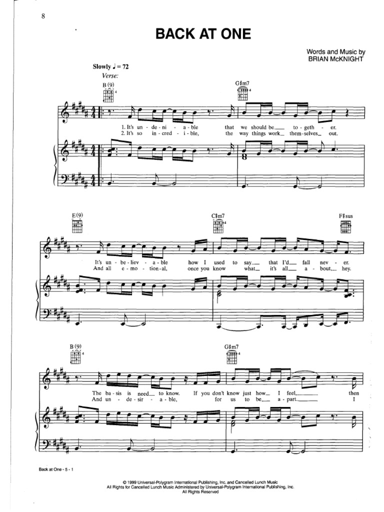 Back at One - Brian McKnight | PDF