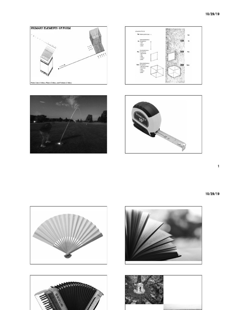 Primary Elements of Form: Point, Line (1 Dim.), Plane (2 Dim.), and ...