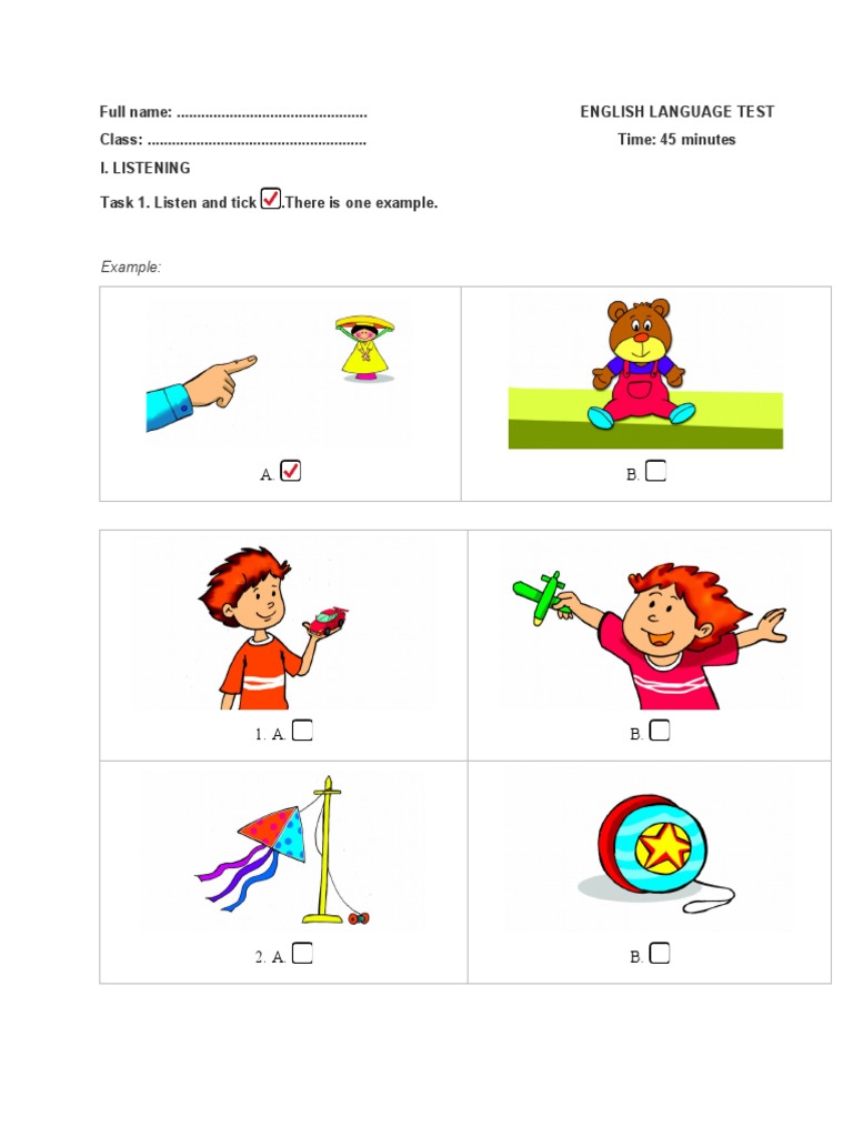 English language test listening and reading tasks | PDF