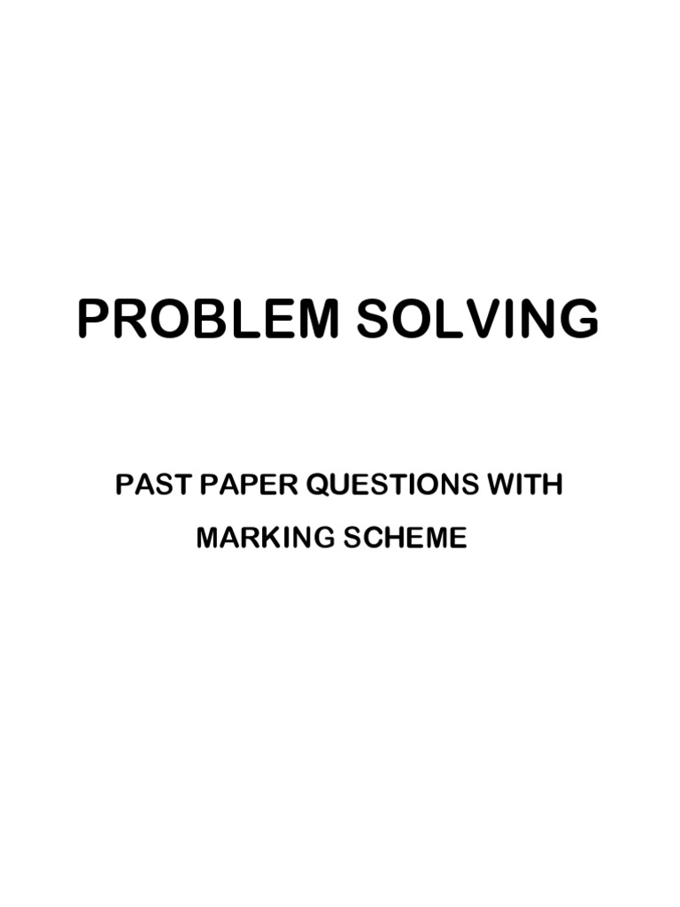 Problem Solving Past Papers | PDF | Mathematics | Mathematical Objects