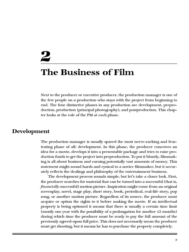 The Business of Film Production | PDF | Filmmaking | Screenplay