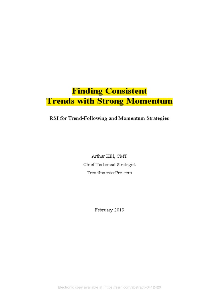 Trends With Strong Momentum (Using RSI) | PDF | Market Trend ...