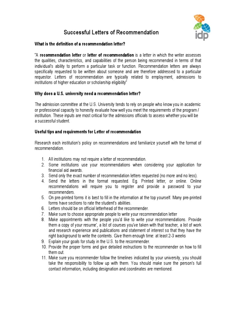 Crafting Effective Recommendation Letters | PDF | Teachers | Critical ...
