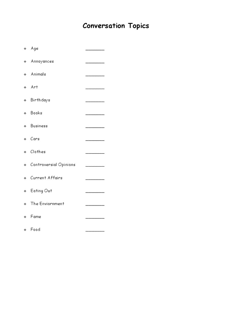 Conversation Starters | PDF | Books | Nature