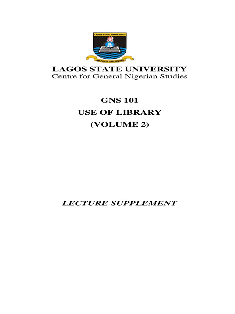 Lagos State University: Centre For General Nigerian Studies | Download ...