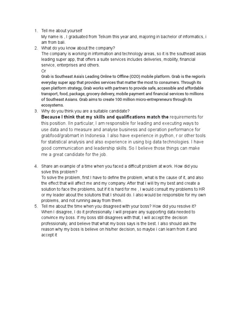 Interview English Script | PDF | Career & Growth | Business