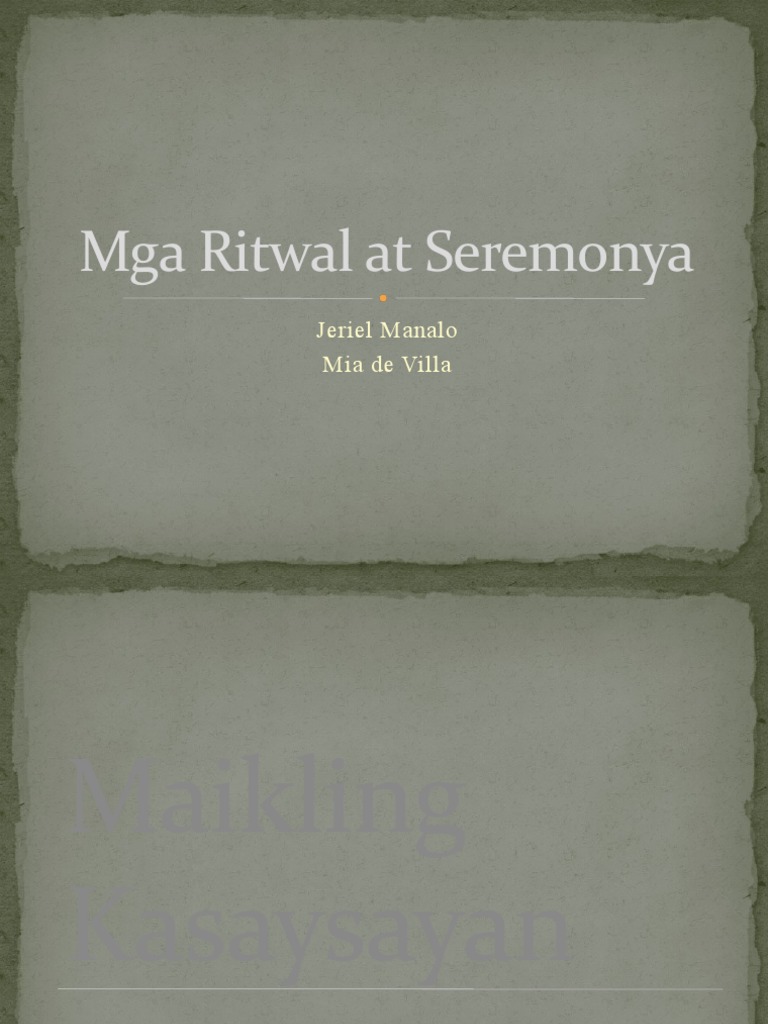 Mga Ritwal at Seremonya | PDF
