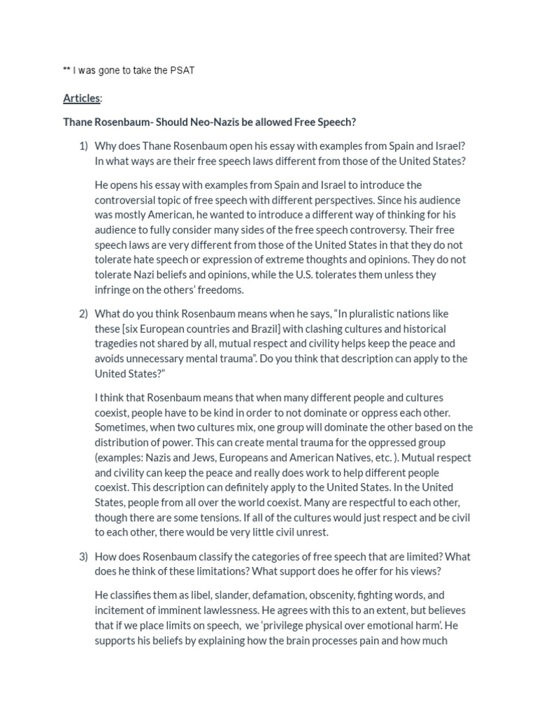 Free Speech Analysis | PDF | Freedom Of Speech | Defamation