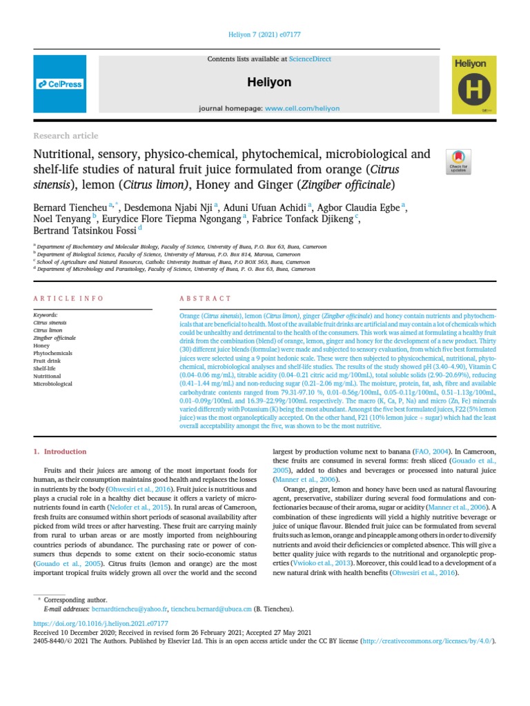Tien Cheu 2021 | PDF | Vitamin C | Chemistry
