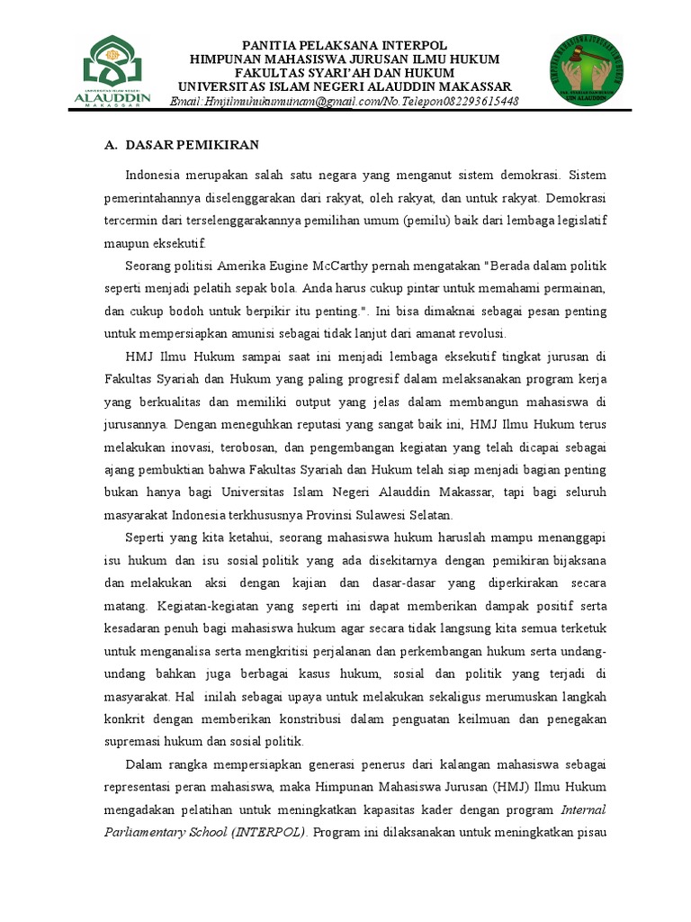 Proposal Sekolah Parlemen Mentah | PDF