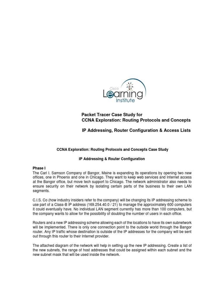 Case Study | PDF | Ip Address | Computer Network