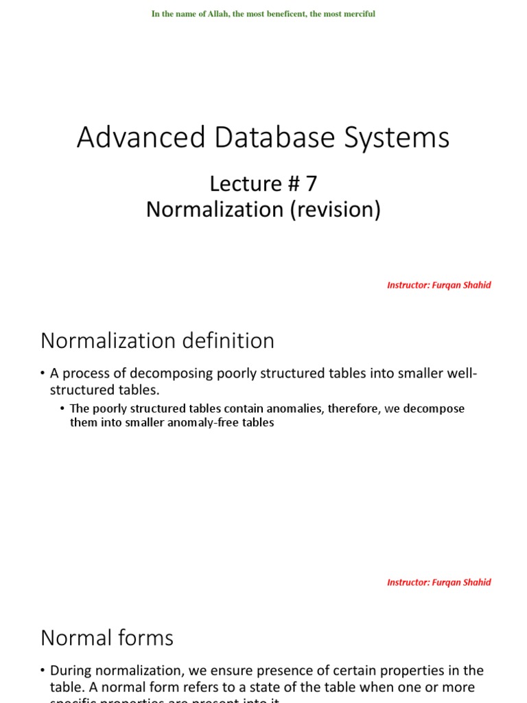Advanced Database Systems (Lecture-7) | PDF | Data Model | Data Management