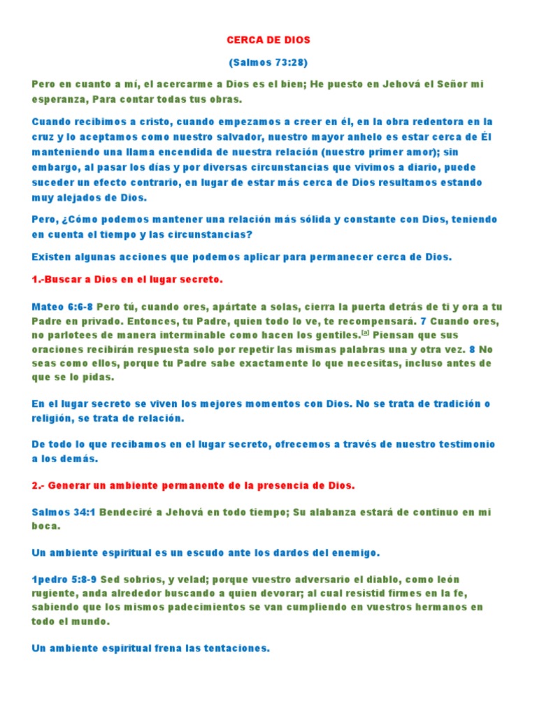Cerca de Dios | PDF | Oración | Creencia religiosa y doctrina