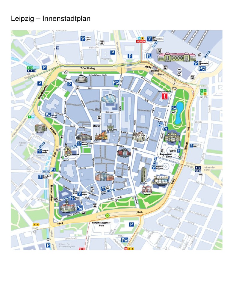 Elegantes Stadtplan Leipzig Zentrum Bild