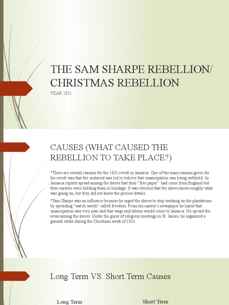 THE SAM SHARPE REBELLION (Autosaved) | PDF | Abolitionism | Slavery