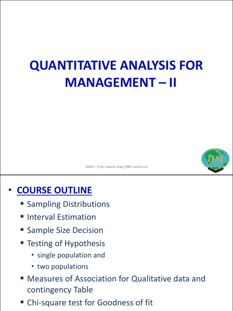 Management Quantitative Analysis | PDF | Confidence Interval | Standard ...