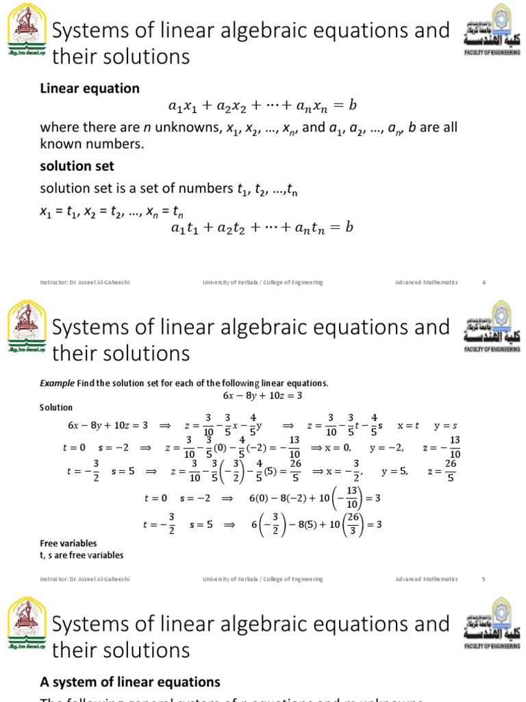 Solving Systems of Linear Equations through Matrix Operations | PDF ...