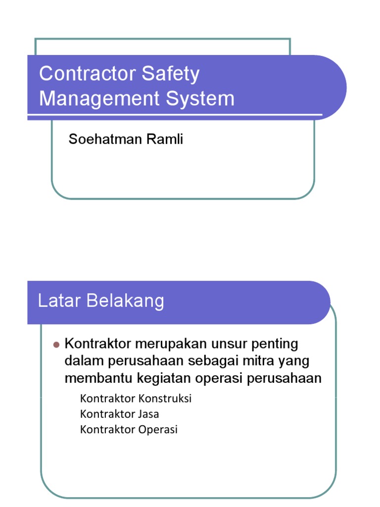Contractor Safety Management System Pdf