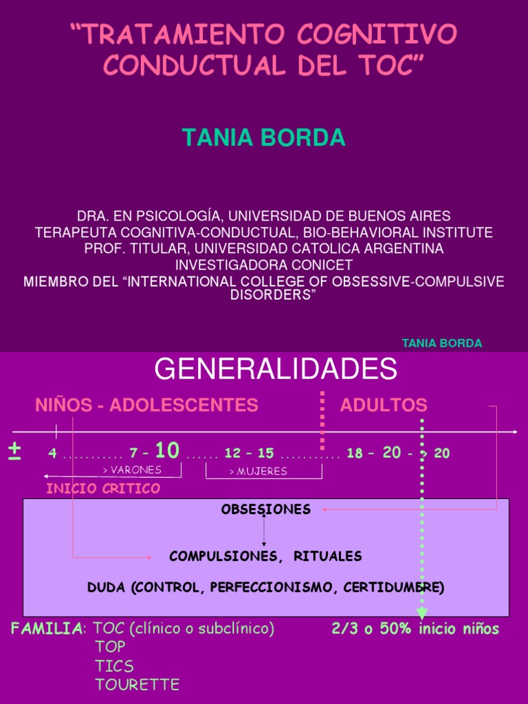 Tratamiento Cognitivo Conductual Del TOC | PDF | Desorden obsesivo ...