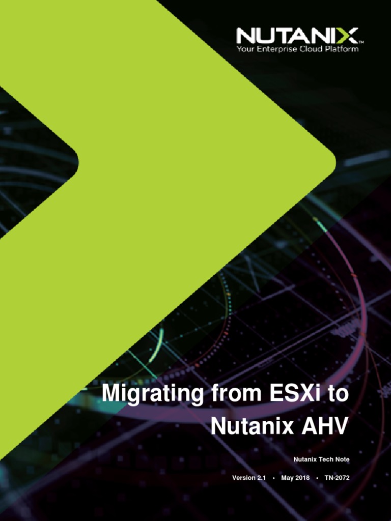 Migrating From Esxi To Nutanix Ahv | PDF | Cloud Computing | Virtual Machine