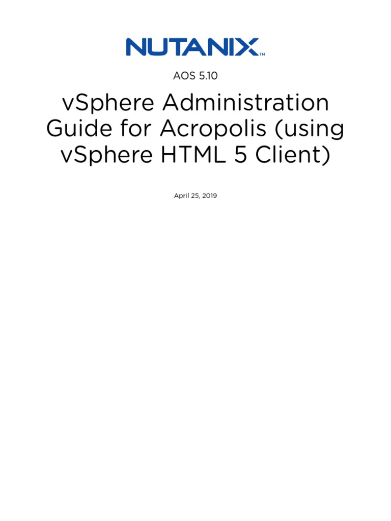 Vsphere Administration Guide For Acropolis (Using Vsphere HTML 5 Client ...