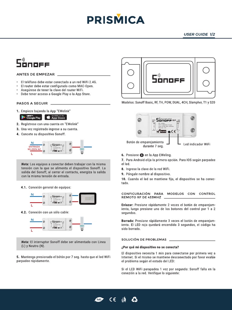 Manual Productos Sonoff | PDF