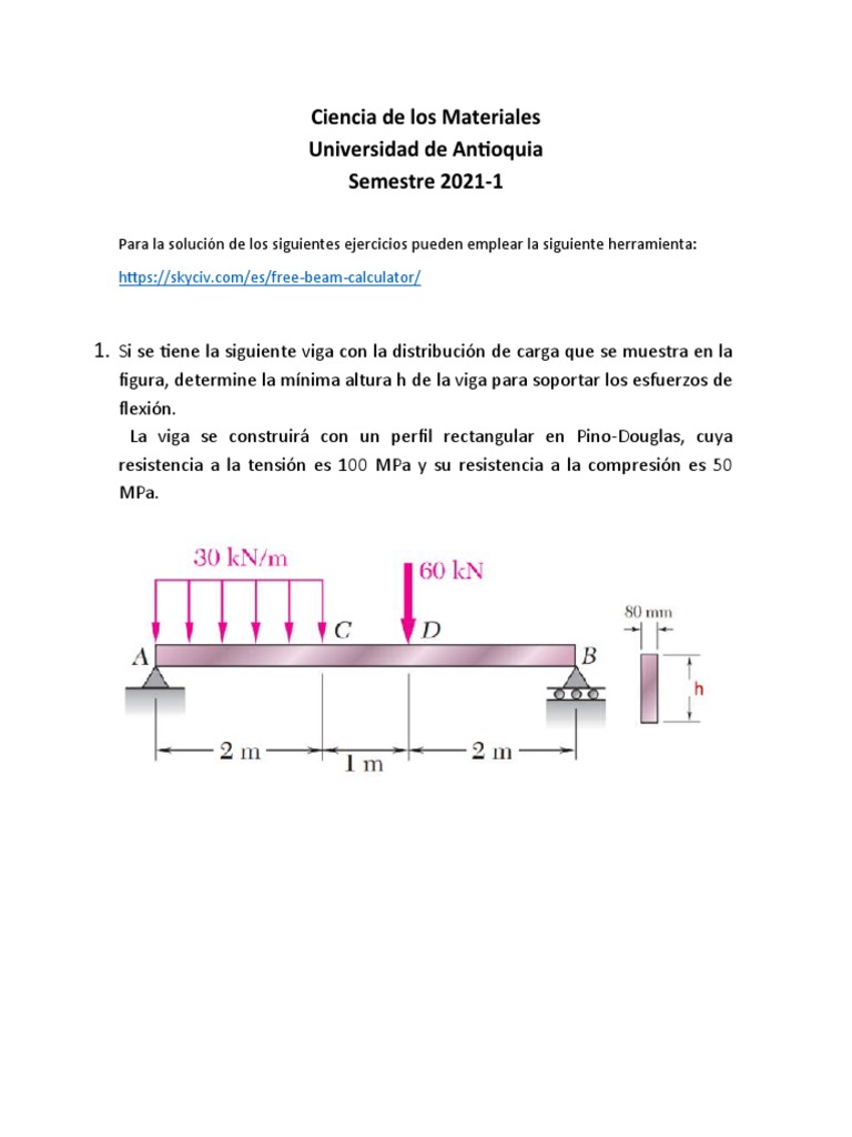 Flexión de Vigas: Cálculos y Ejercicios | PDF | Métodos y materiales de ...