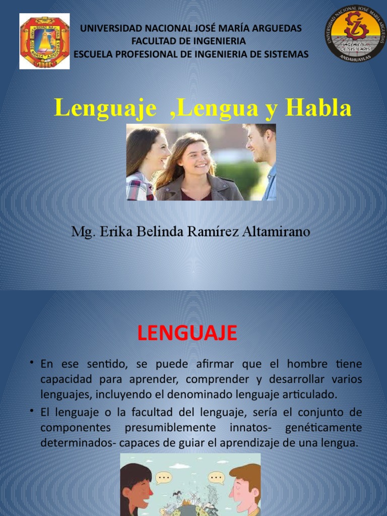 Sesión N°1-Lenguaje, Lengua y Habla | PDF | Lengua española | Aprendizaje