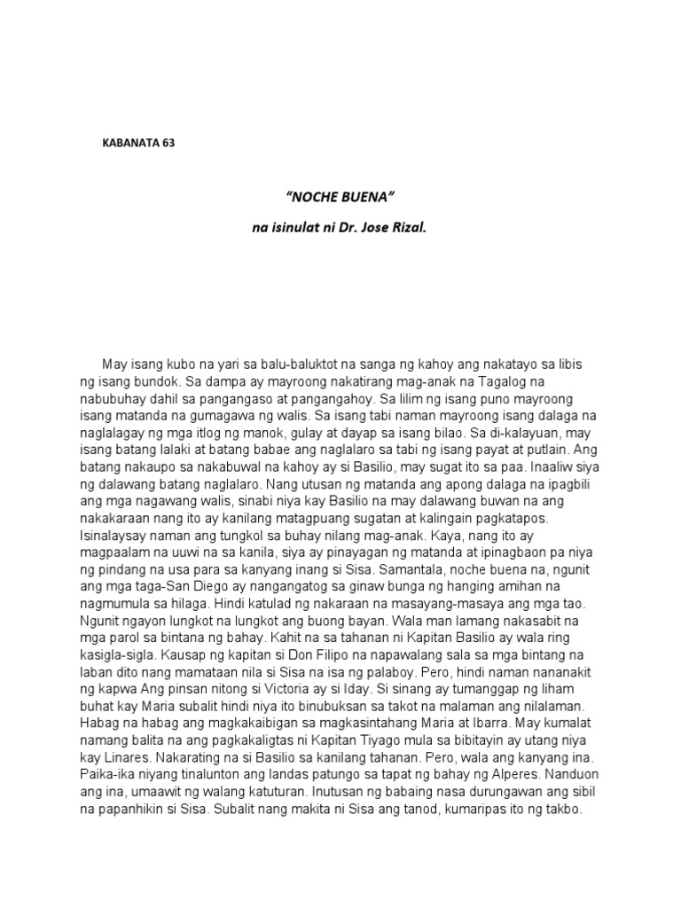 Kabanata 63 Buod NG Ang Noche Buena | PDF