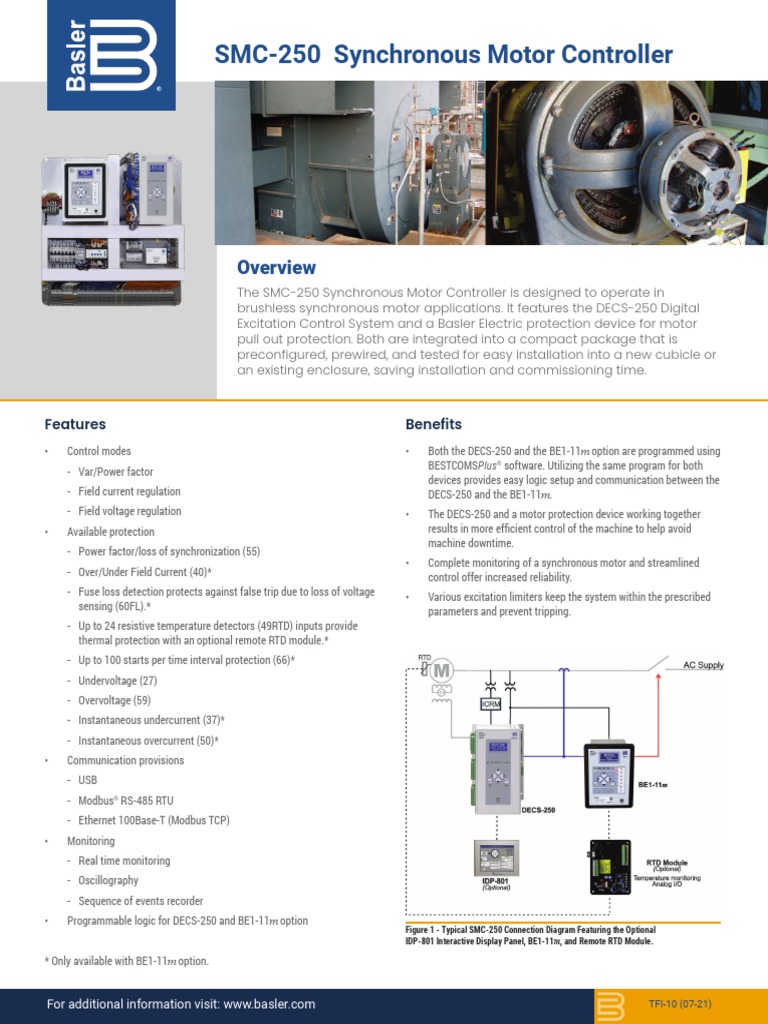SMC-250 Synchronous Motor Controller: Features Benefits | PDF | Analog ...