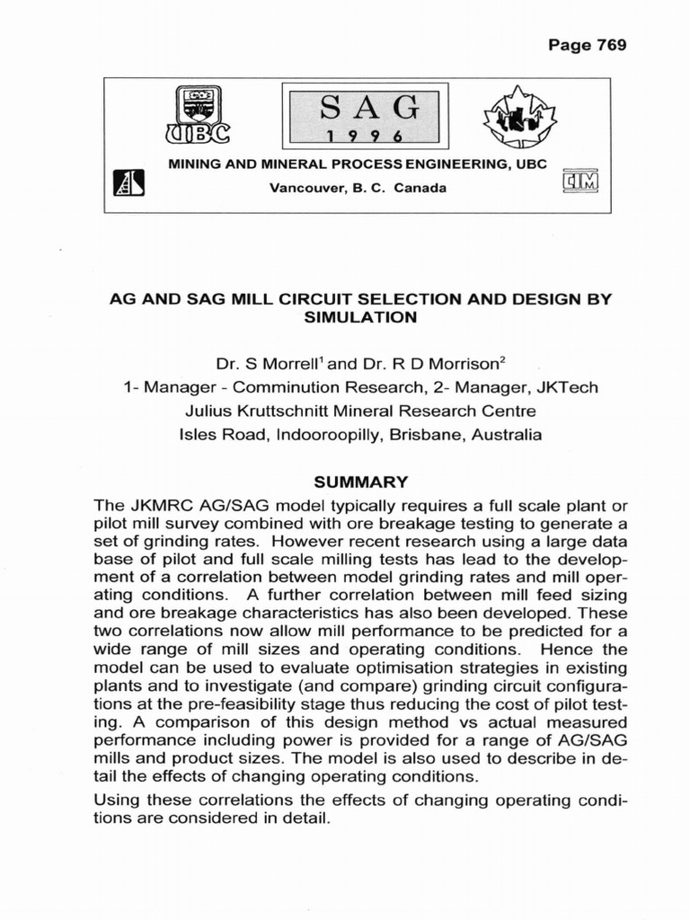 AG/SAG Mill Design and Simulation Insights | PDF | Mill (Grinding ...