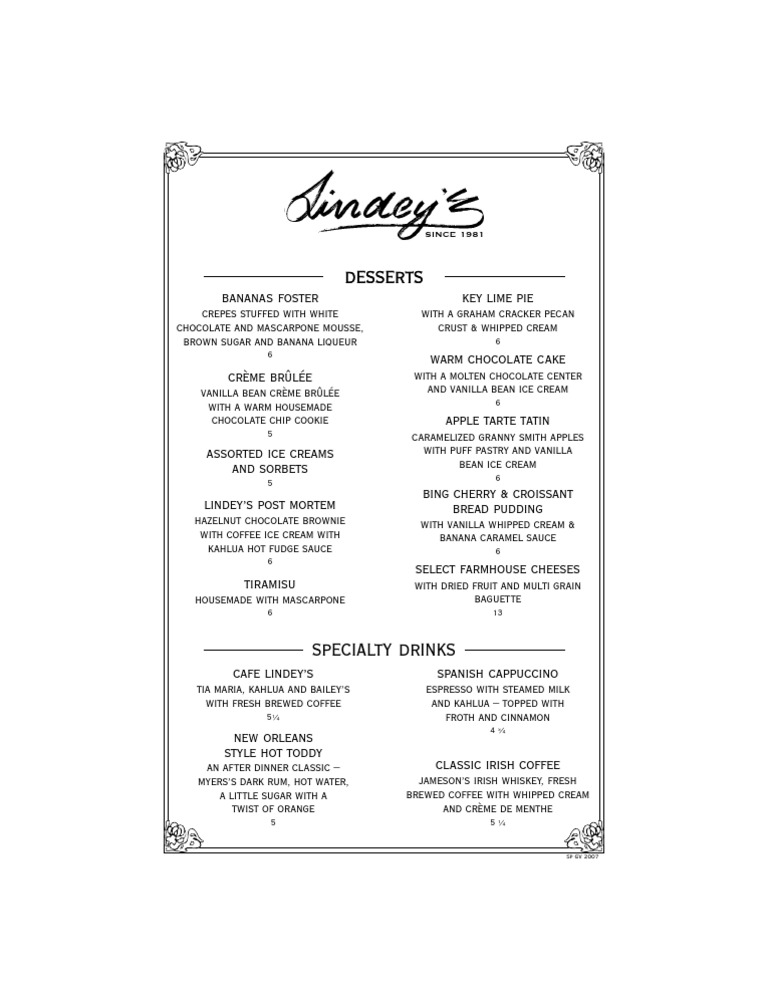 Dessert Menu | PDF