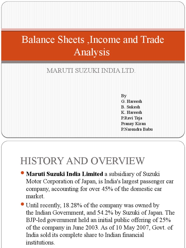 Balance Sheets, Income and Trade Analysis | PDF | Business | Expense