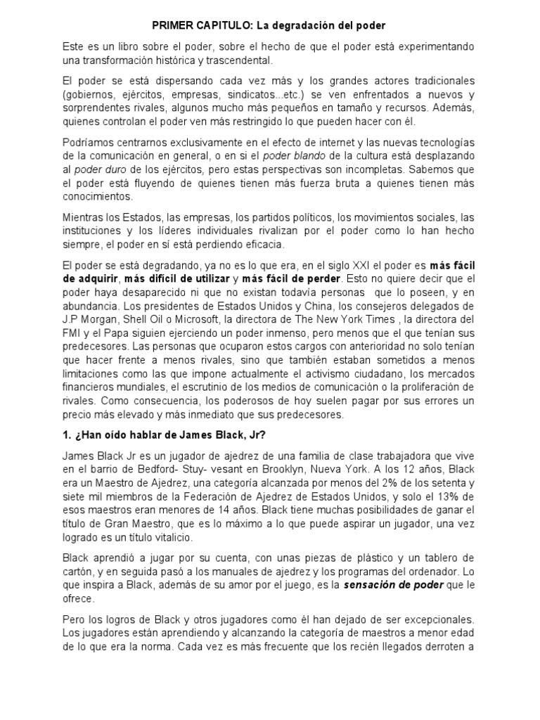 Primer Capitulo El Fin Del Poder Api | PDF | Ajedrez | Democracia